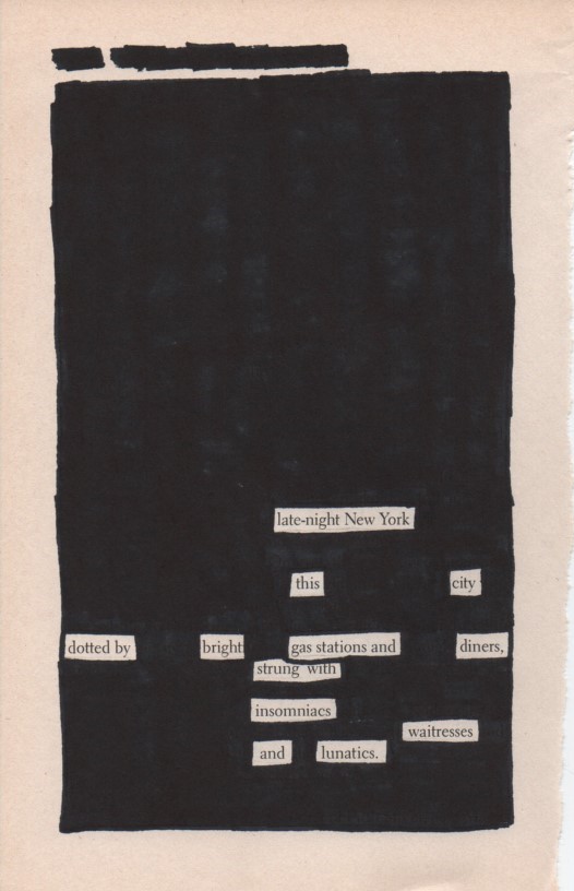 Blackout Poem - New York - Blackout Poetry Notes