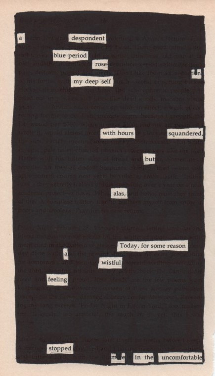 Wistful Feeling - Blackout Poetry Notes