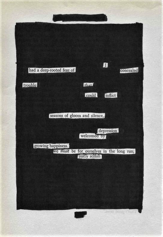Justly Selfish - Blackout Poetry Notes
