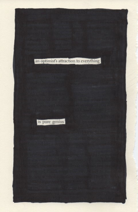 Optimist’s Attraction - Blackout Poetry Notes
