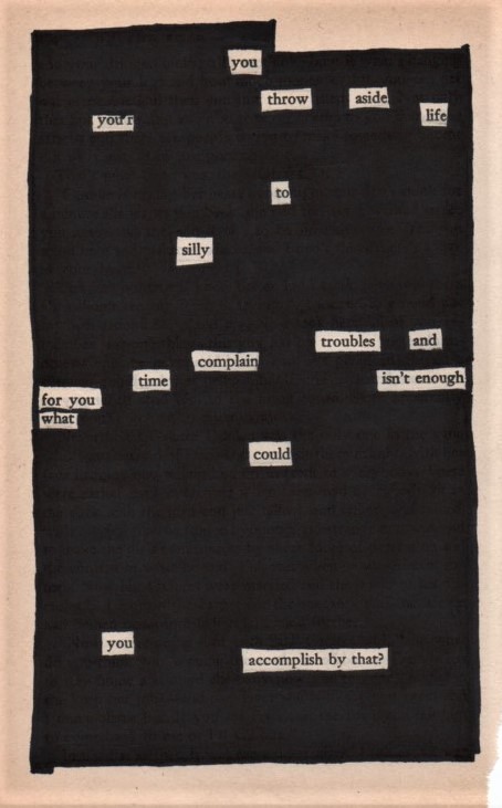 Silly Troubles - Blackout Poetry Notes