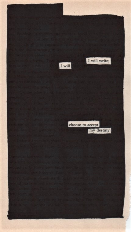 I Will Write - Blackout Poetry Notes