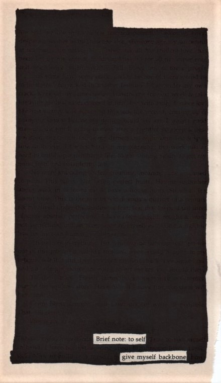 Backbone - Blackout Poetry Notes