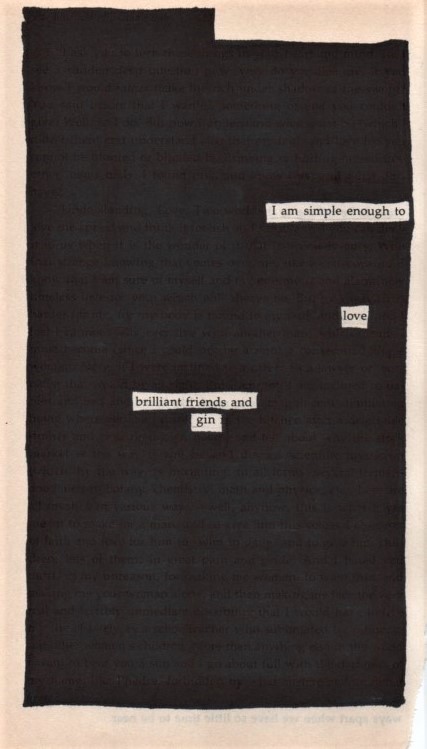 Simple Enough - Blackout Poetry Notes