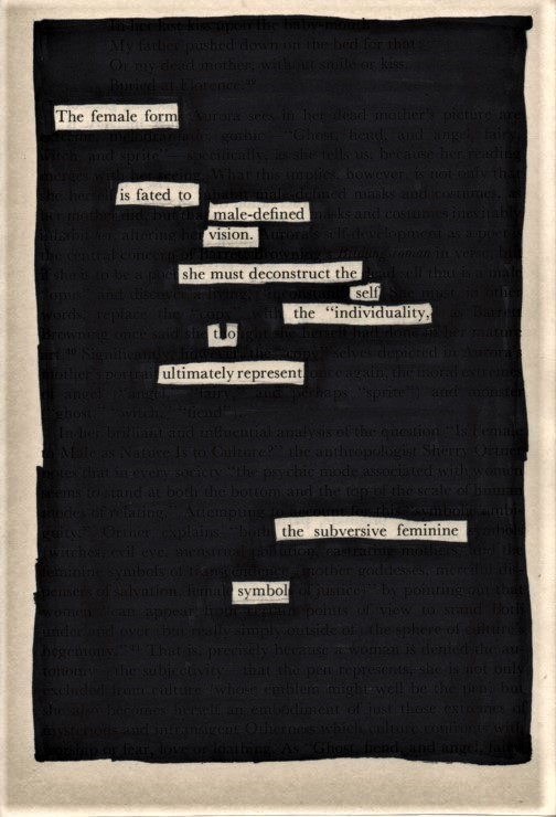 The Female Form - Blackout Poetry Notes