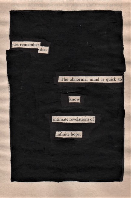 Abnormal Mind - Blackout Poetry Notes