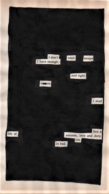 Escape - Blackout Poetry Notes