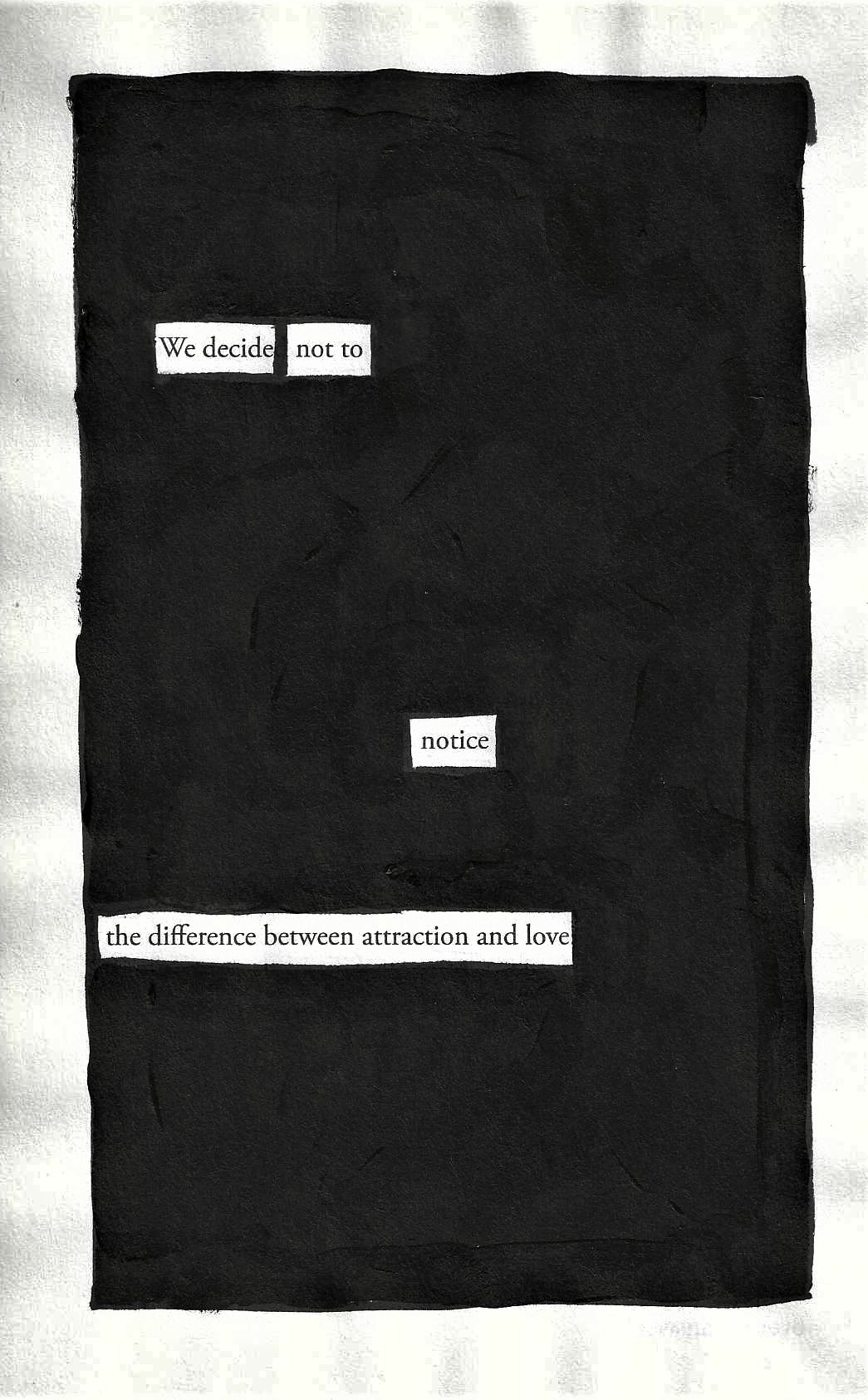 Attraction and Love - Blackout Poetry Notes