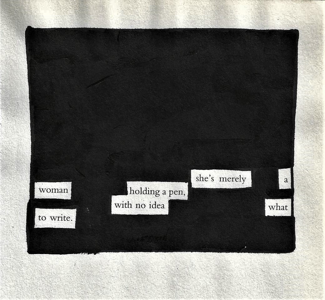 Holding A Pen - Blackout Poetry Notes
