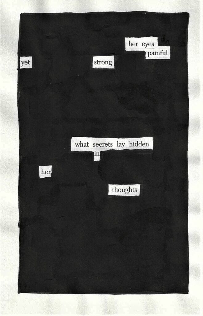 Secrets Lay Hidden - Blackout Poetry Notes