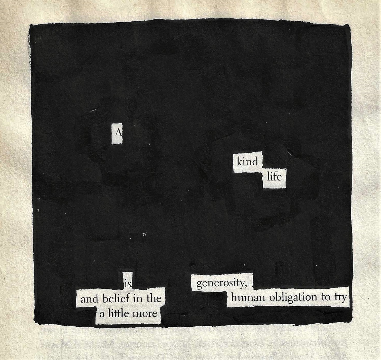 Human Obligation - Blackout Poetry Notes