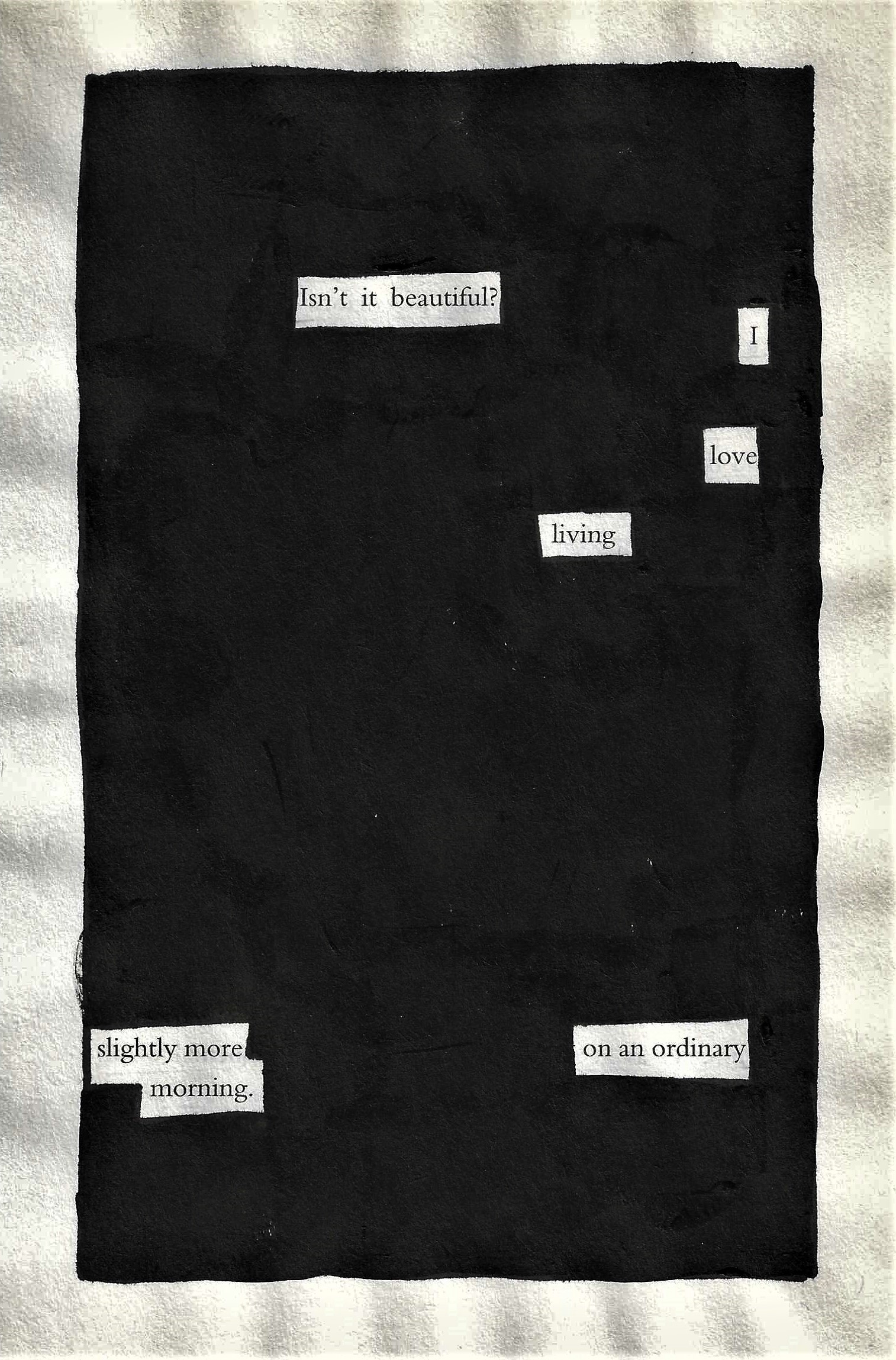Ordinary Morning Blackout Poetry Notes