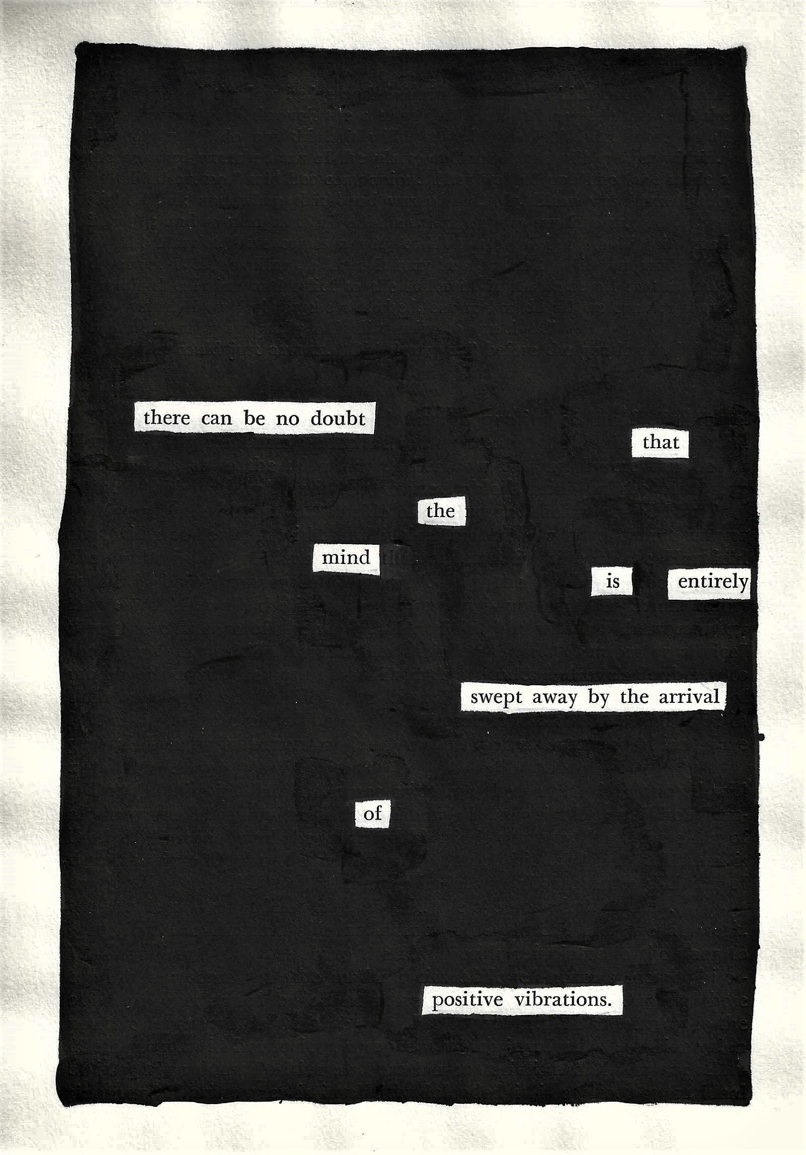 Positive Vibrations - Blackout Poetry Notes