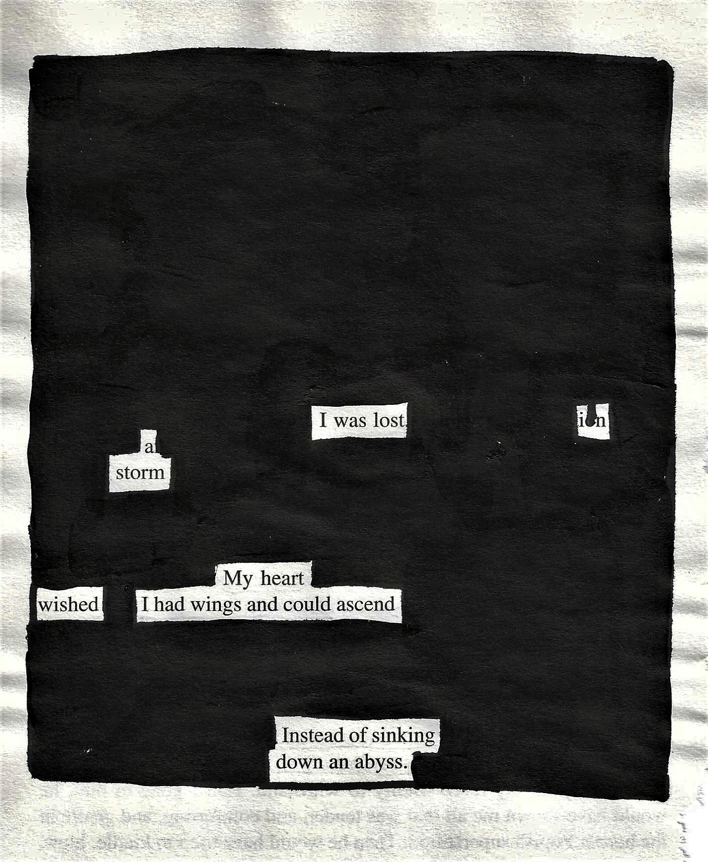 Sinking Down - Blackout Poetry Notes