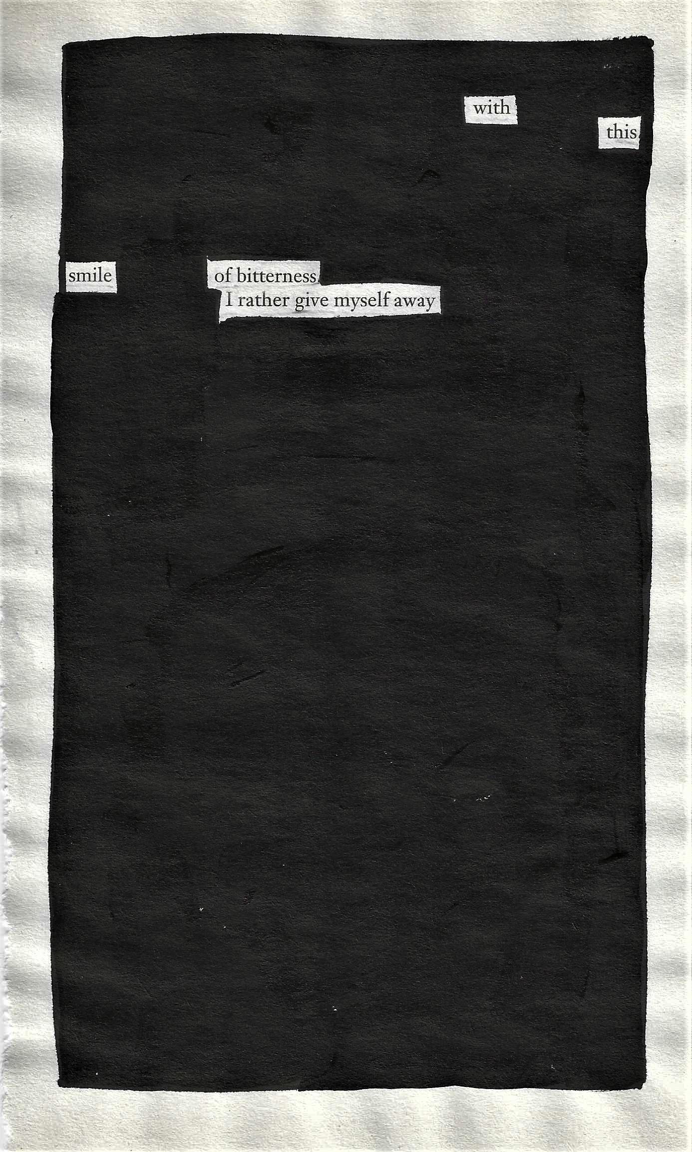 Smile Of Bitterness - Blackout Poetry Notes
