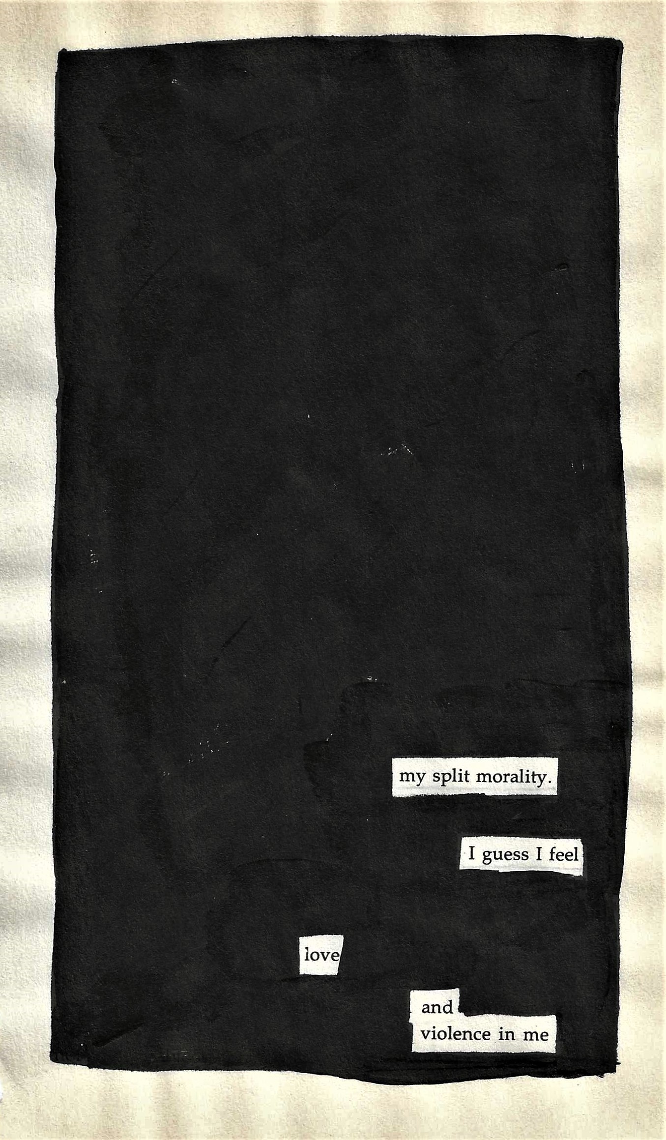 Split Morality - Blackout Poetry Notes