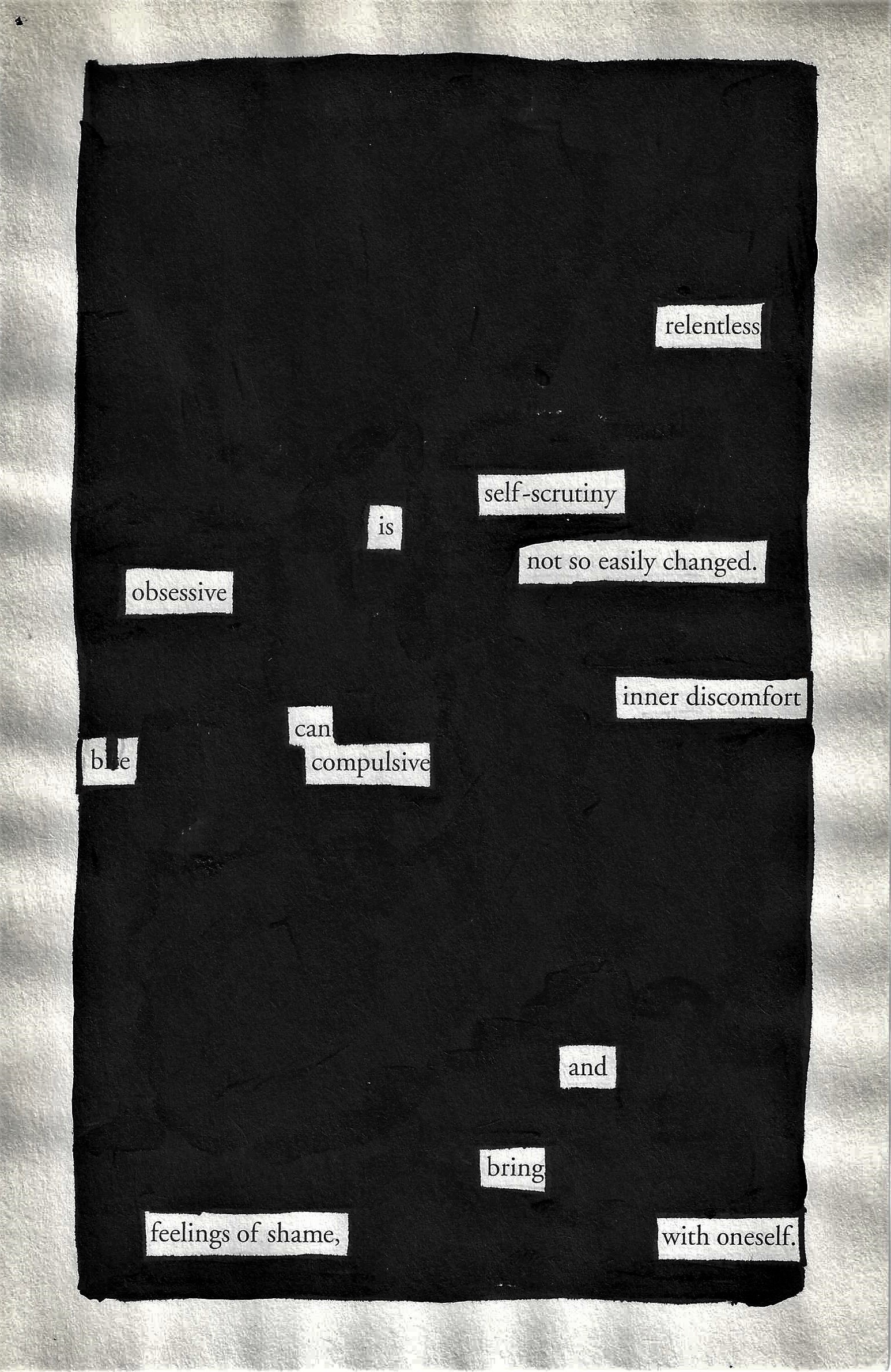 Inner Discomfort - Blackout Poetry Notes