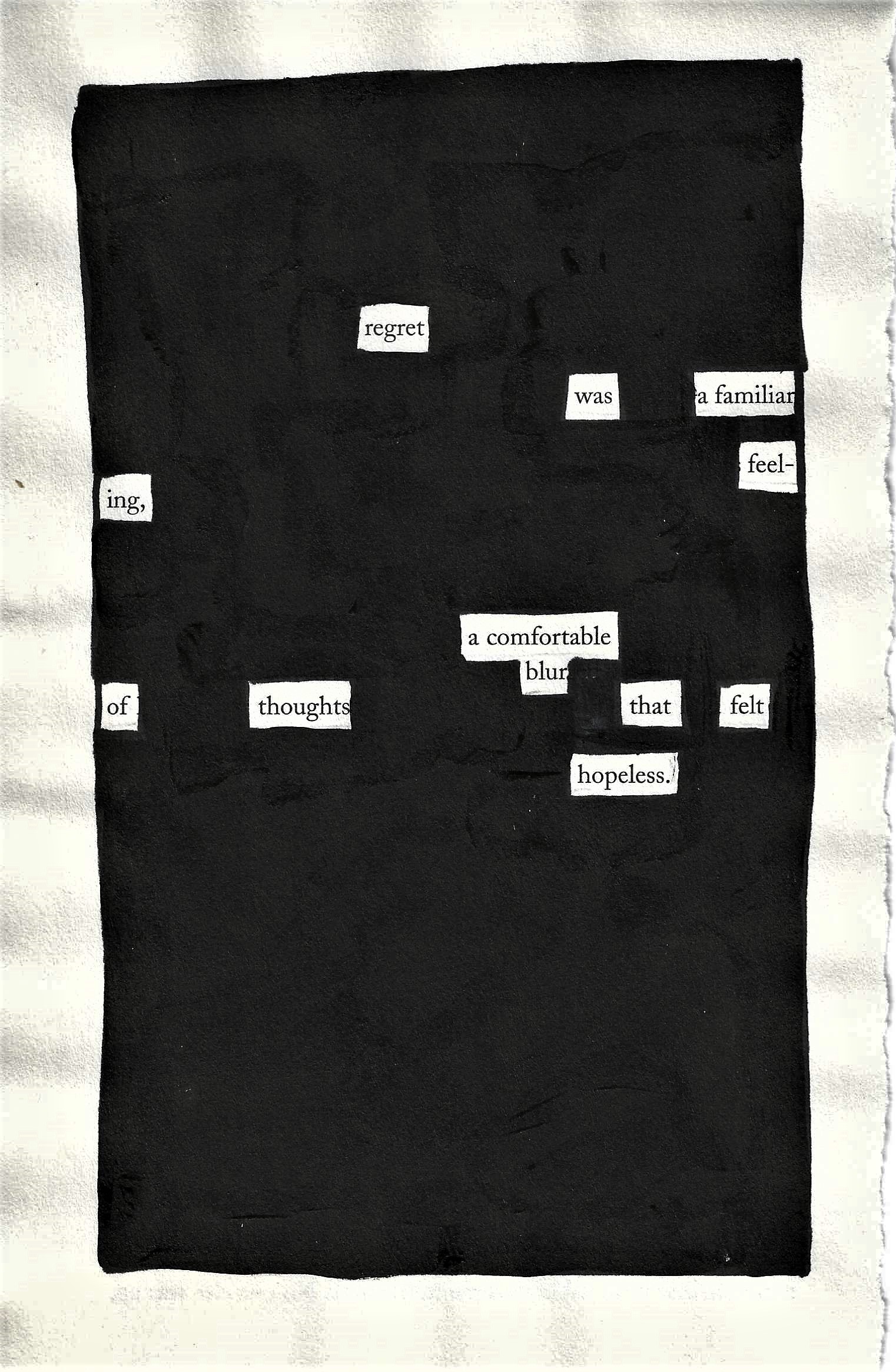 Familiar Feeling - Blackout Poetry Notes