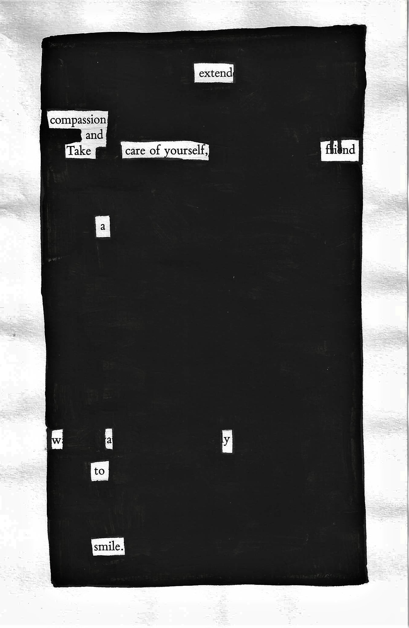 Way To Smile - Blackout Poetry Notes
