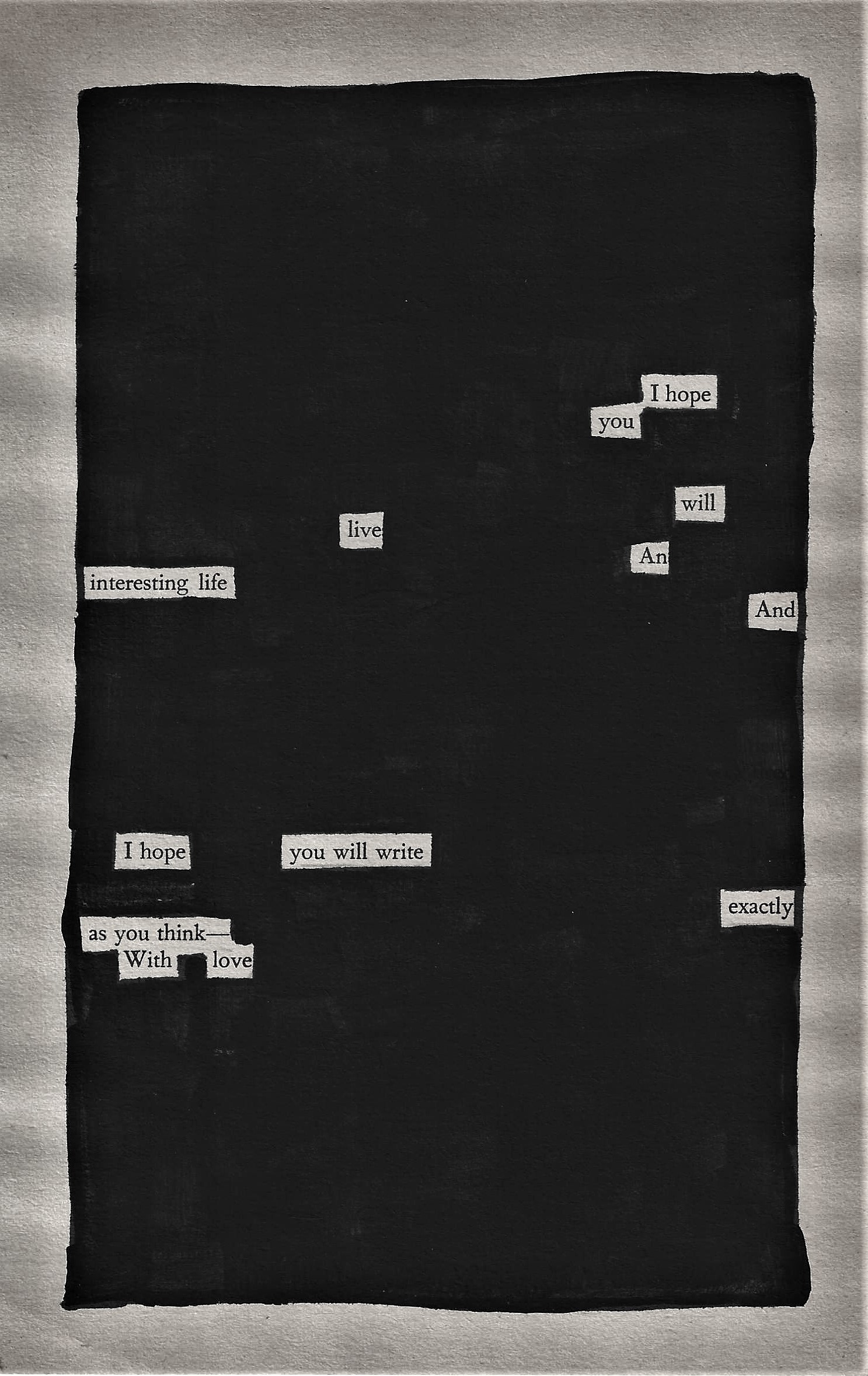 With Love - Blackout Poetry Notes