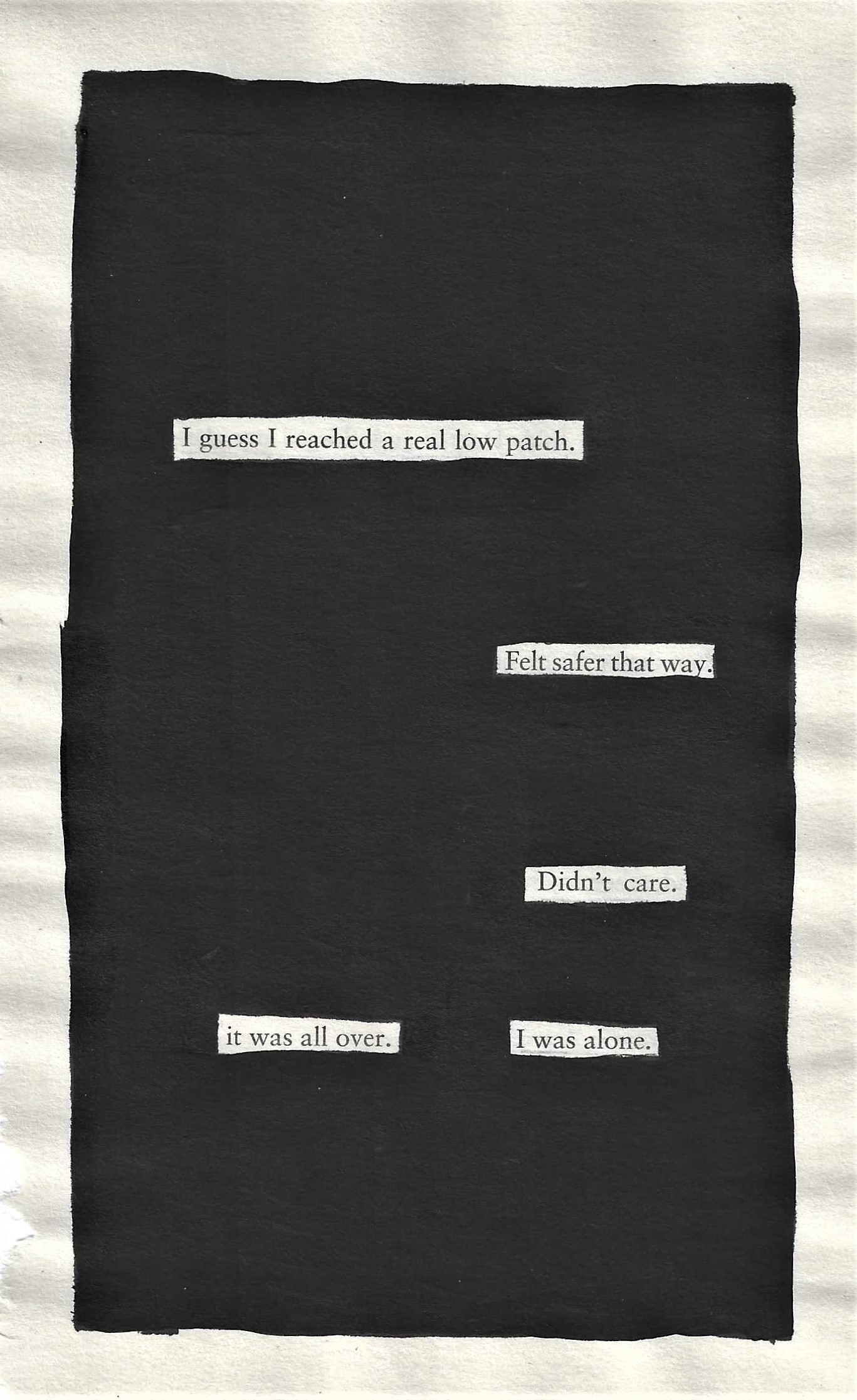 I Was Alone - Blackout Poetry Notes