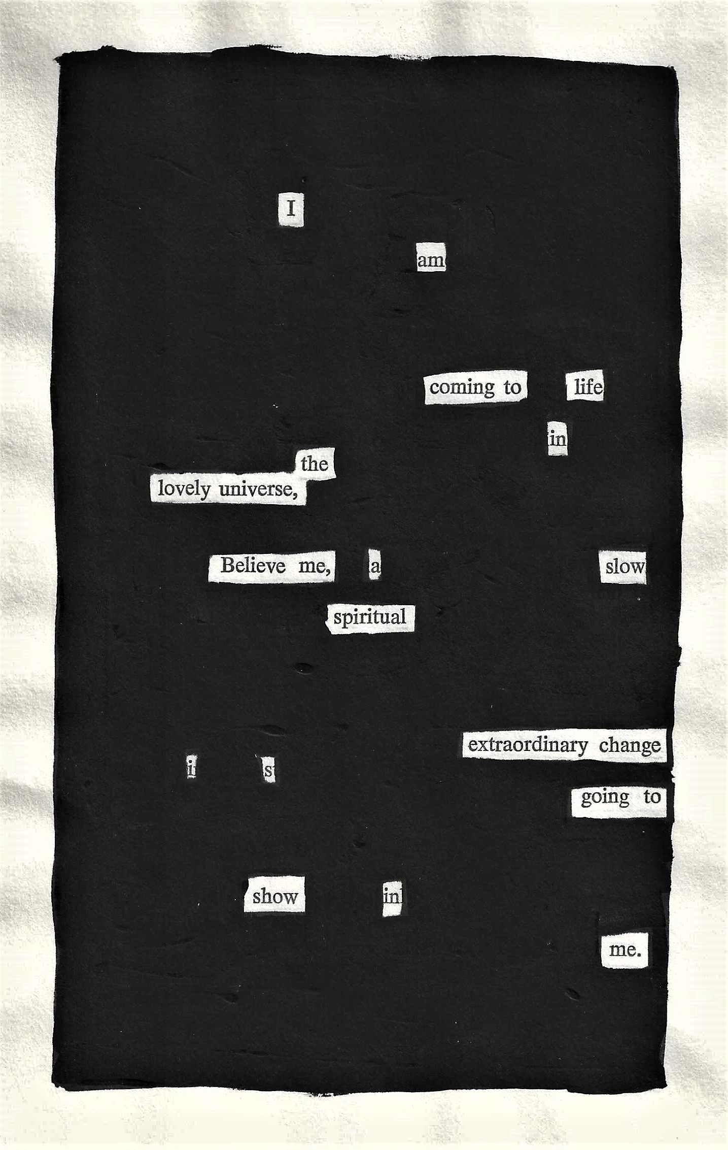 Extraordinary Change - Blackout Poetry Notes