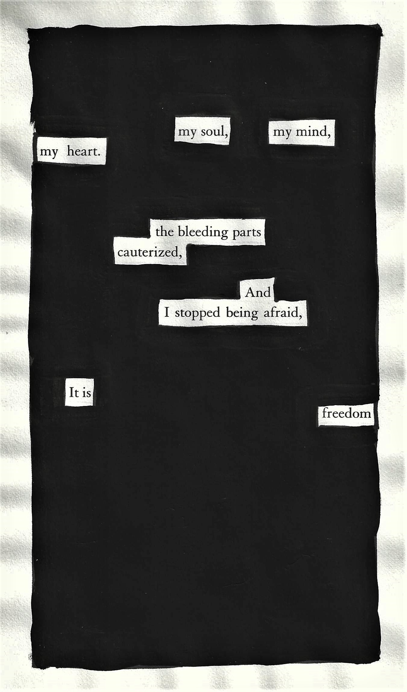 Cauterized - Blackout Poetry Notes