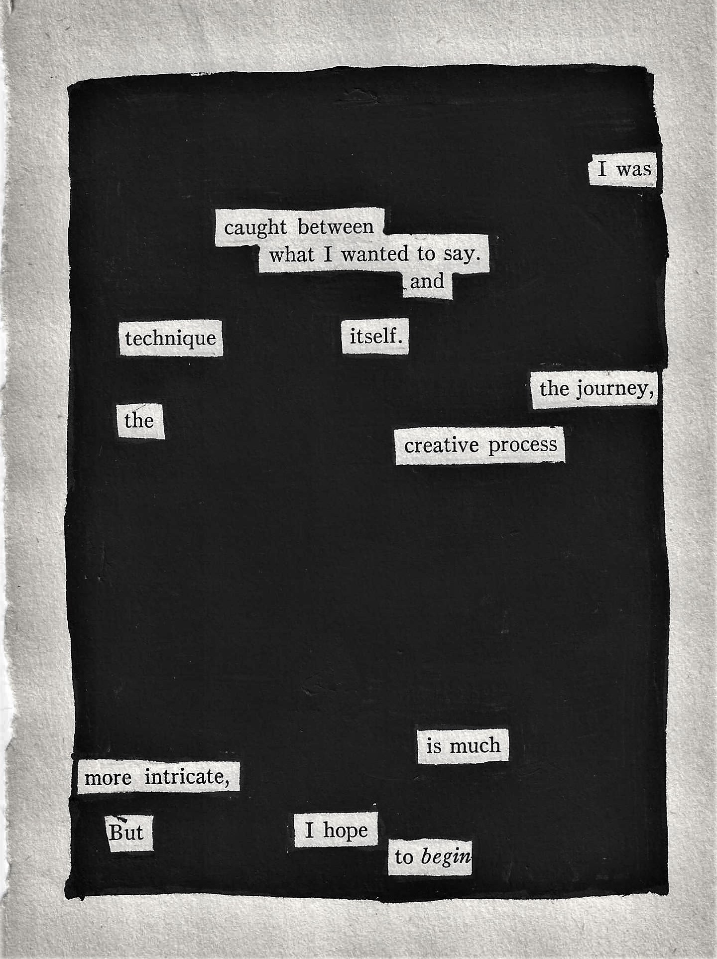 Creative Process - Blackout Poetry Notes