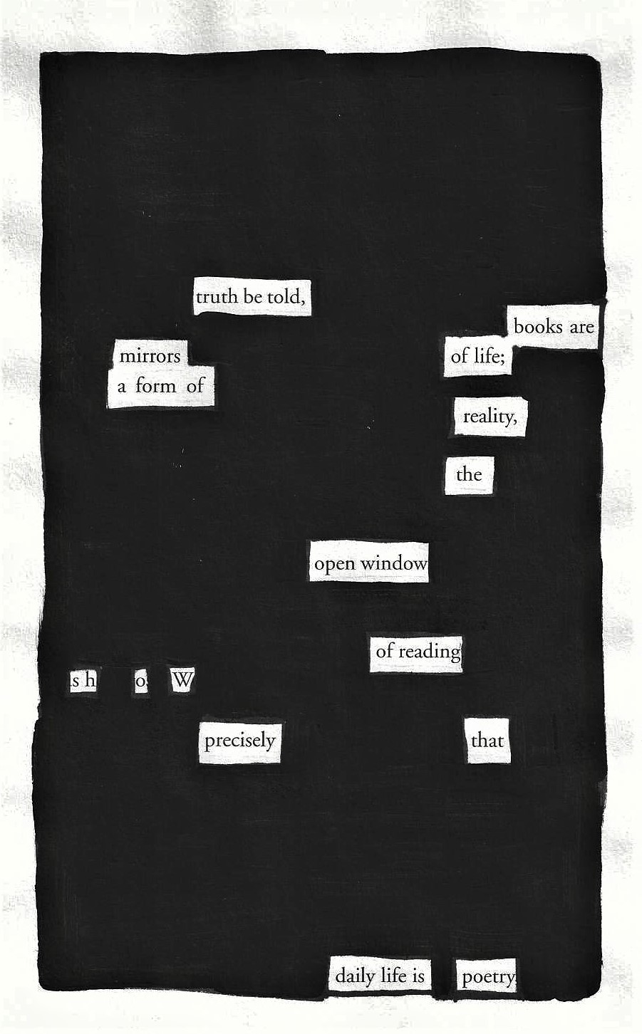 A Form of Reality - Blackout Poetry Notes