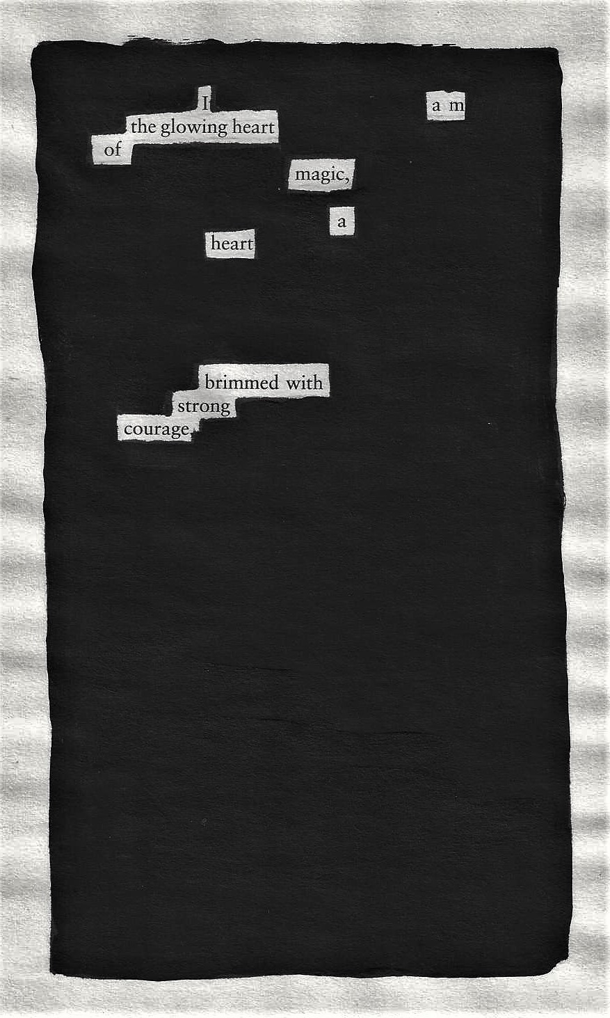 Glowing Heart - Blackout Poetry Notes