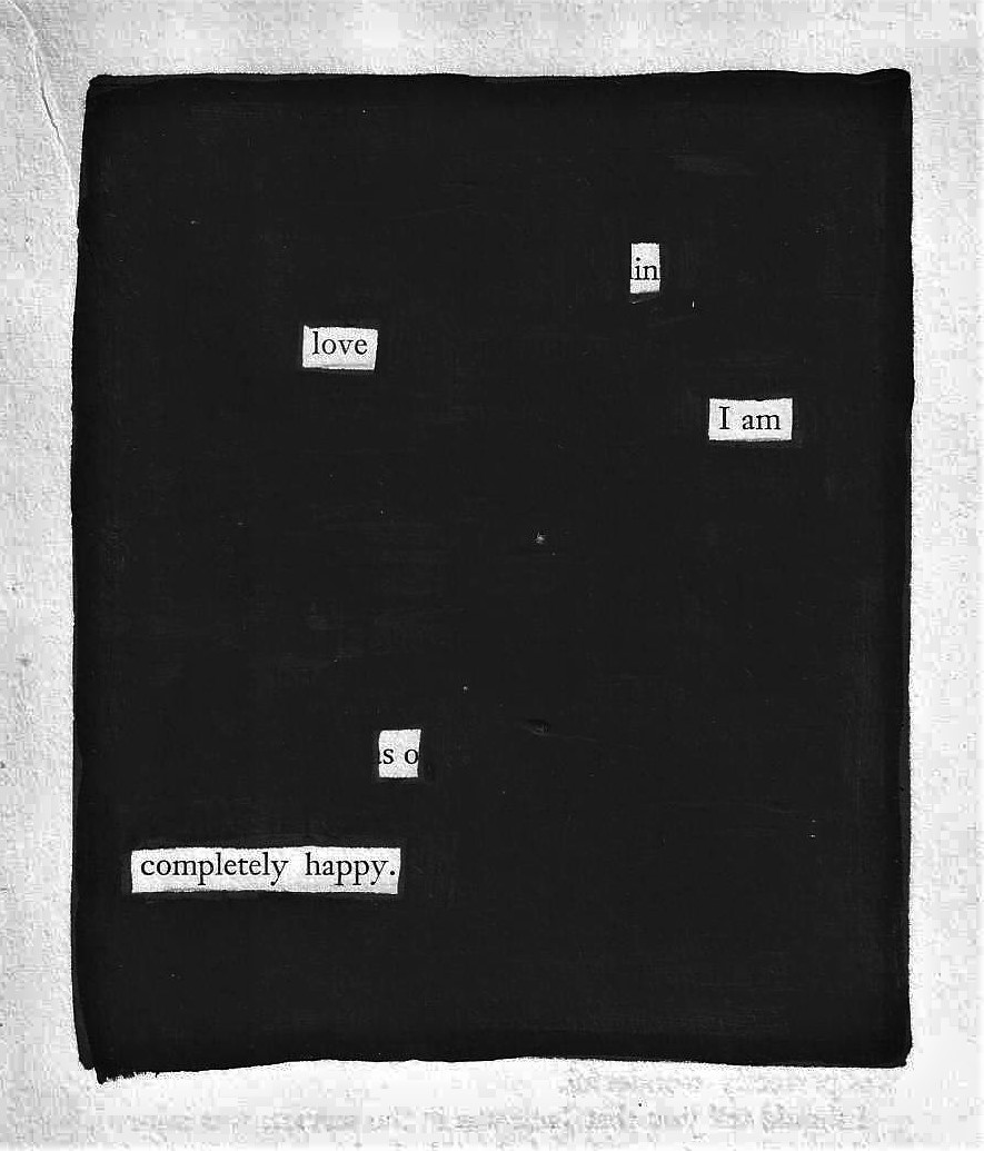 Completely Happy - Blackout Poetry Notes